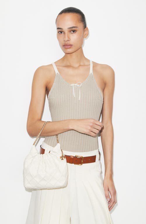 TORY BURCH Tory Burch Mini Fleming Quilted Leather Hobo Bag